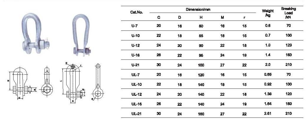 Clevis Shackle U/UL Series - Buy Clevis shackle, Shackle, U shackle ...